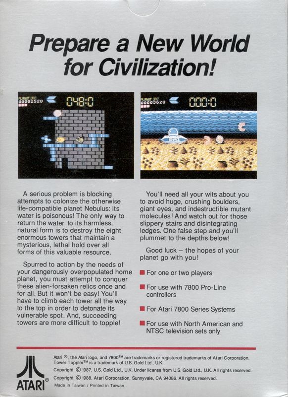 Video Game Review: Tower Toppler (Atari 7800, 1988) – MLGG: Pop Culture ...